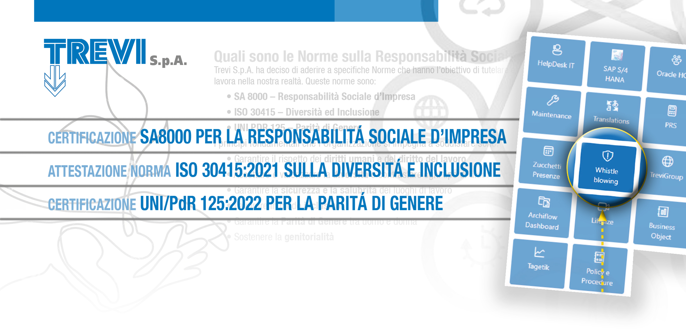 Trevi Spa obtains SA8000 certification, ISO 30415:2021 certification ...